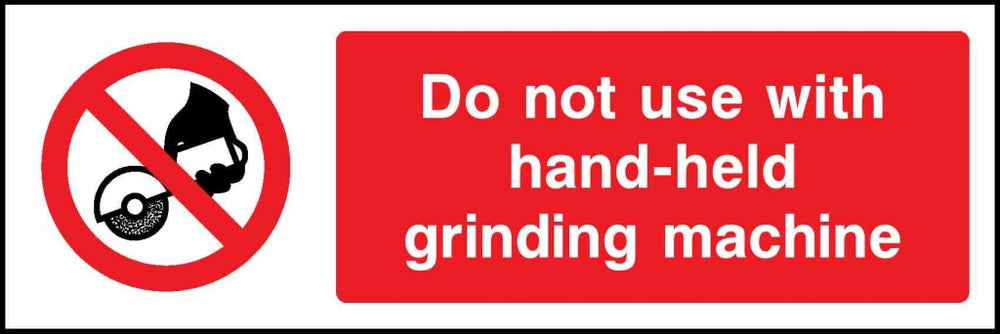 Do not use with hand-held grinding Machine