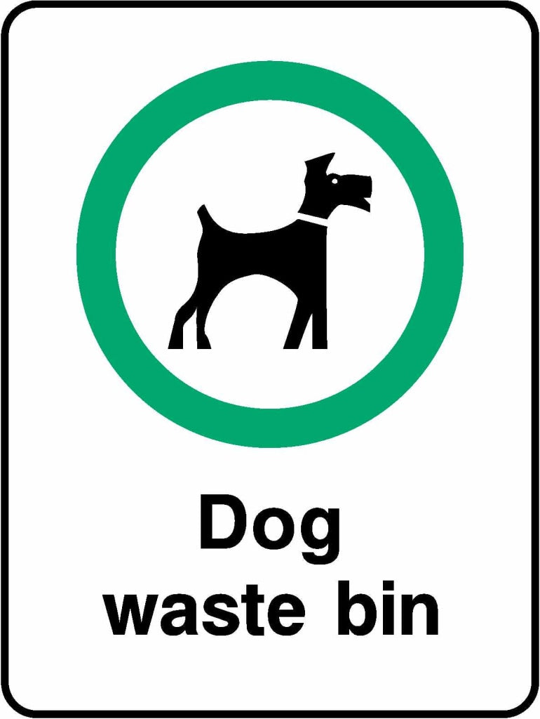 Dog waste bin| Parks & Play, Size 150x200 Safety Sign – Safety Decals Ltd