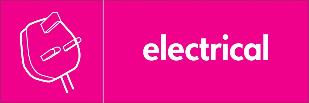 electrical| Recycling, Recycling Electrical, Size 300x100 Safety Sign