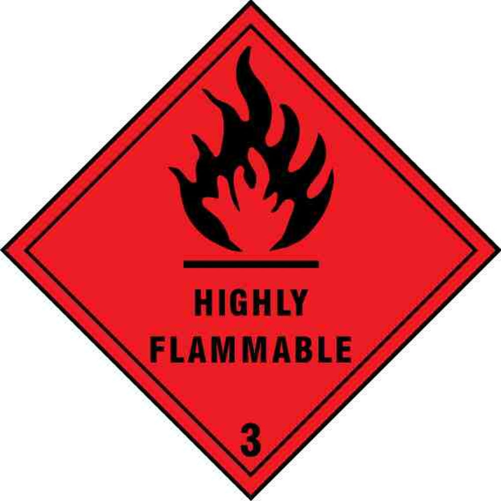 HIGHLY FLAMMABLE 3| Dangerous Substances, Size 200x200 Safety Sign