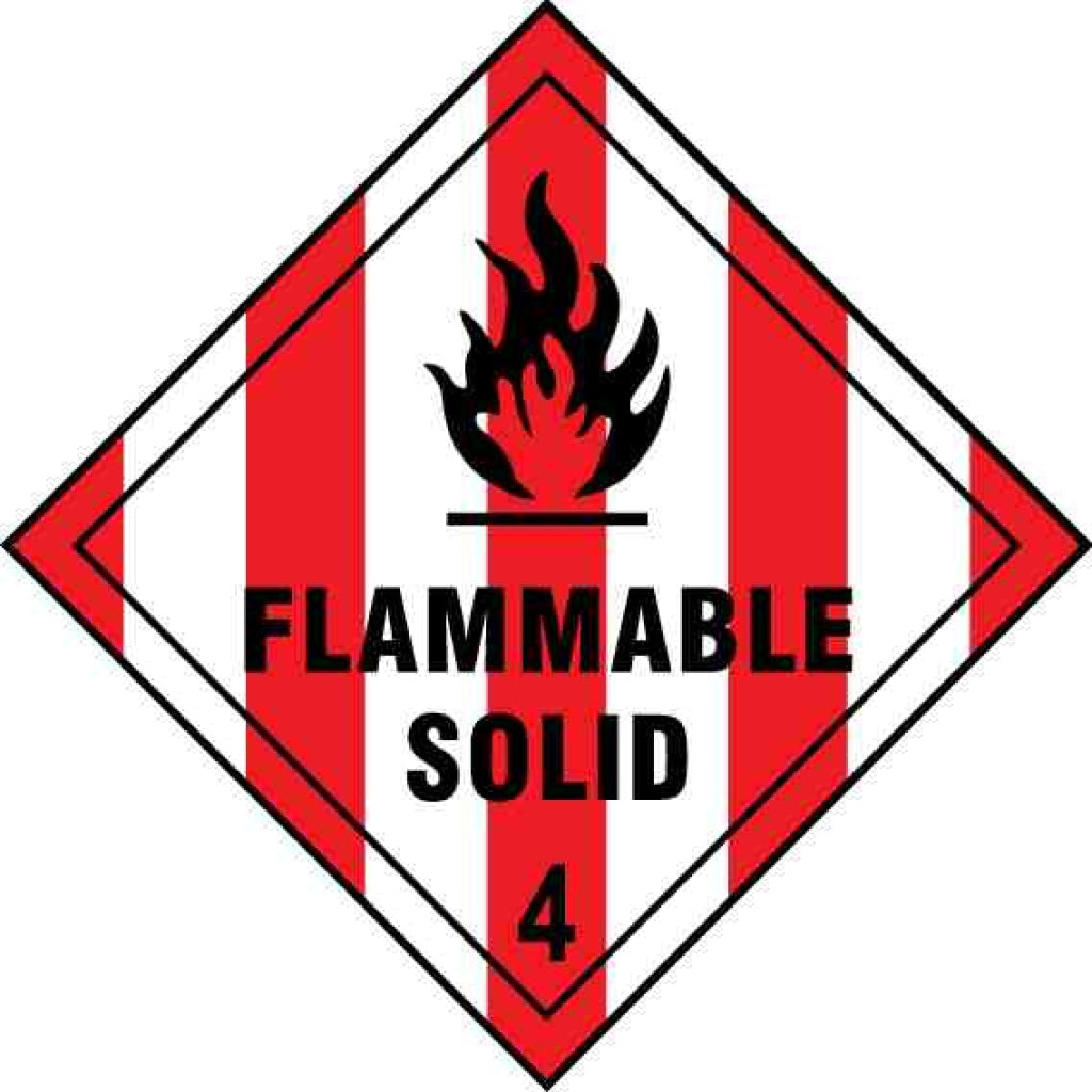 FLAMMABLE SOLID 4| Dangerous Substances, Size 200x200 Safety Sign ...