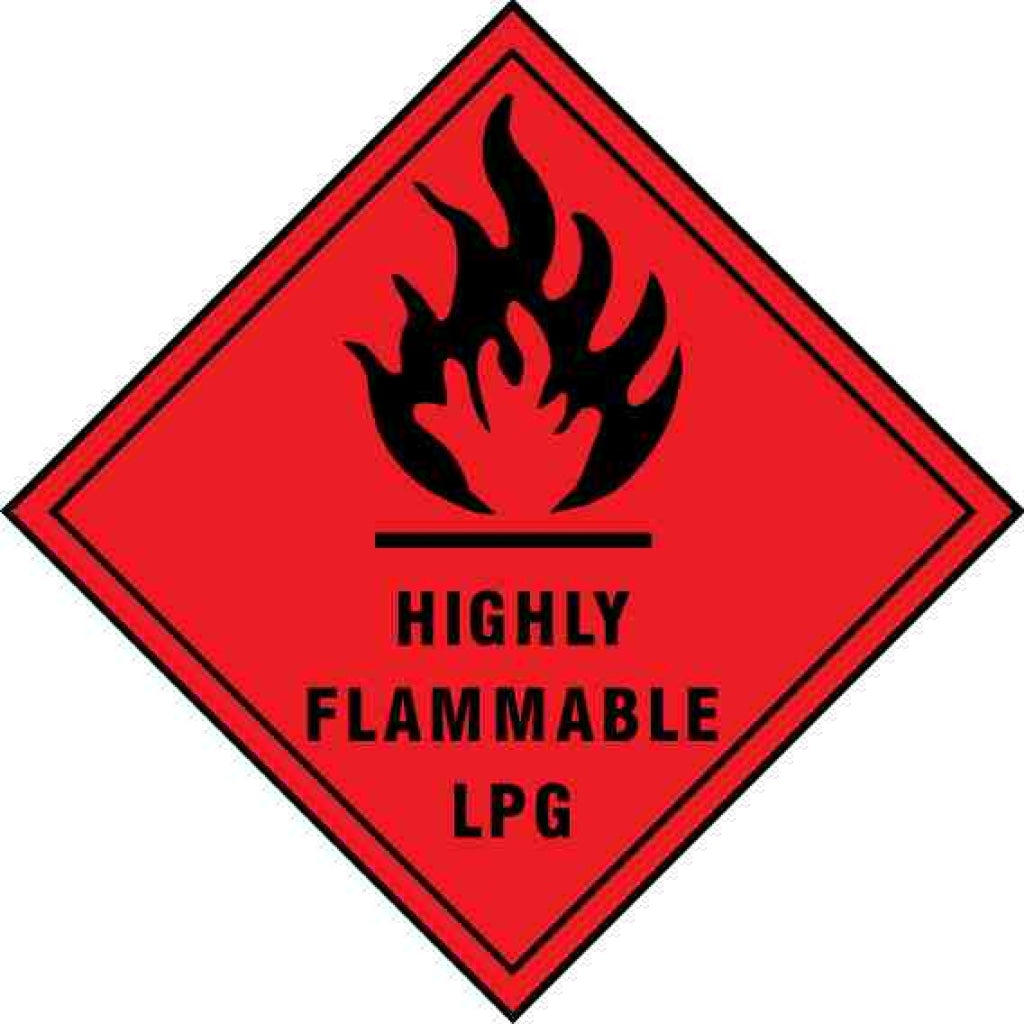 HIGHLY FLAMMABLE LPG| Dangerous Substances, Size 200x200 Safety Sign
