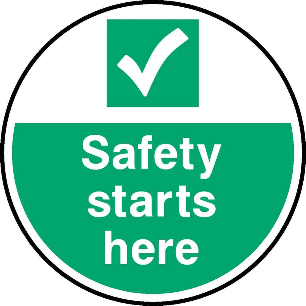 Safety starts here| Floor Graphics, Size 400x400 Safety Sign