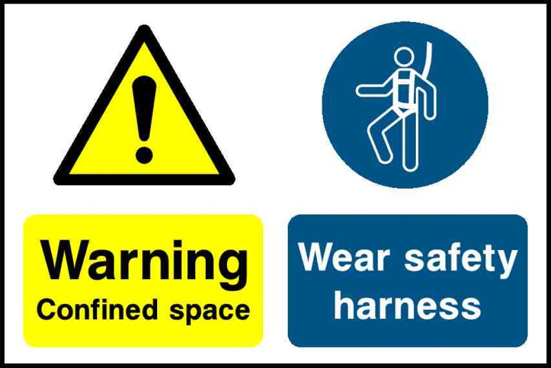 Warning Wear safety Confined space harness| Multi Purpose Safety Sign